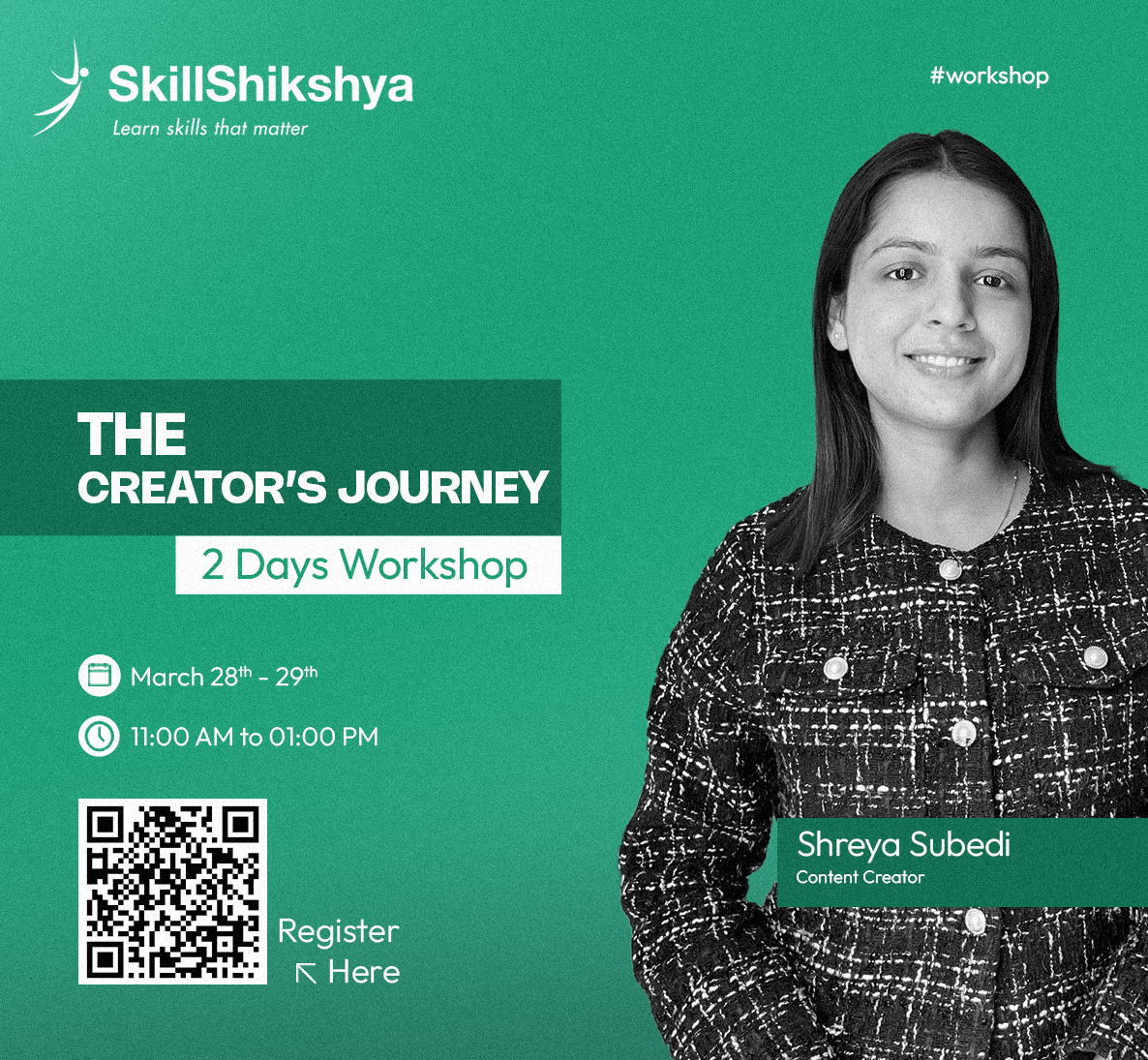 Register for the 2-day "Creator's Journey" workshop with Shreya Subedi ...